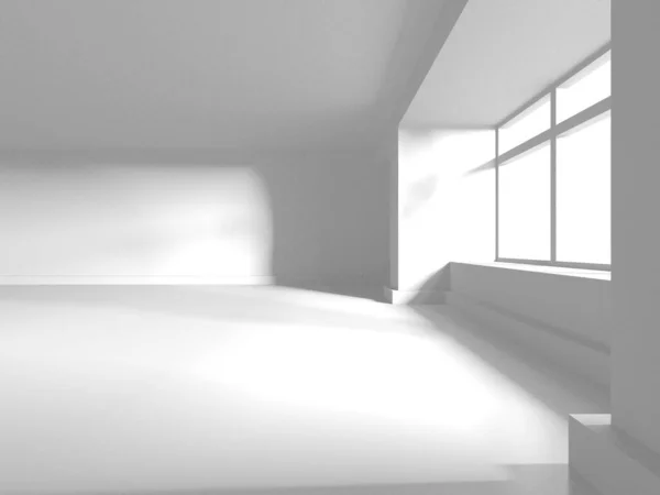 Abstract White Room Architecture Design Concept. 3d Render Illustration ...