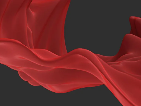 Red smooth waves. Luxury abstract background. 3d render - Stock Image ...