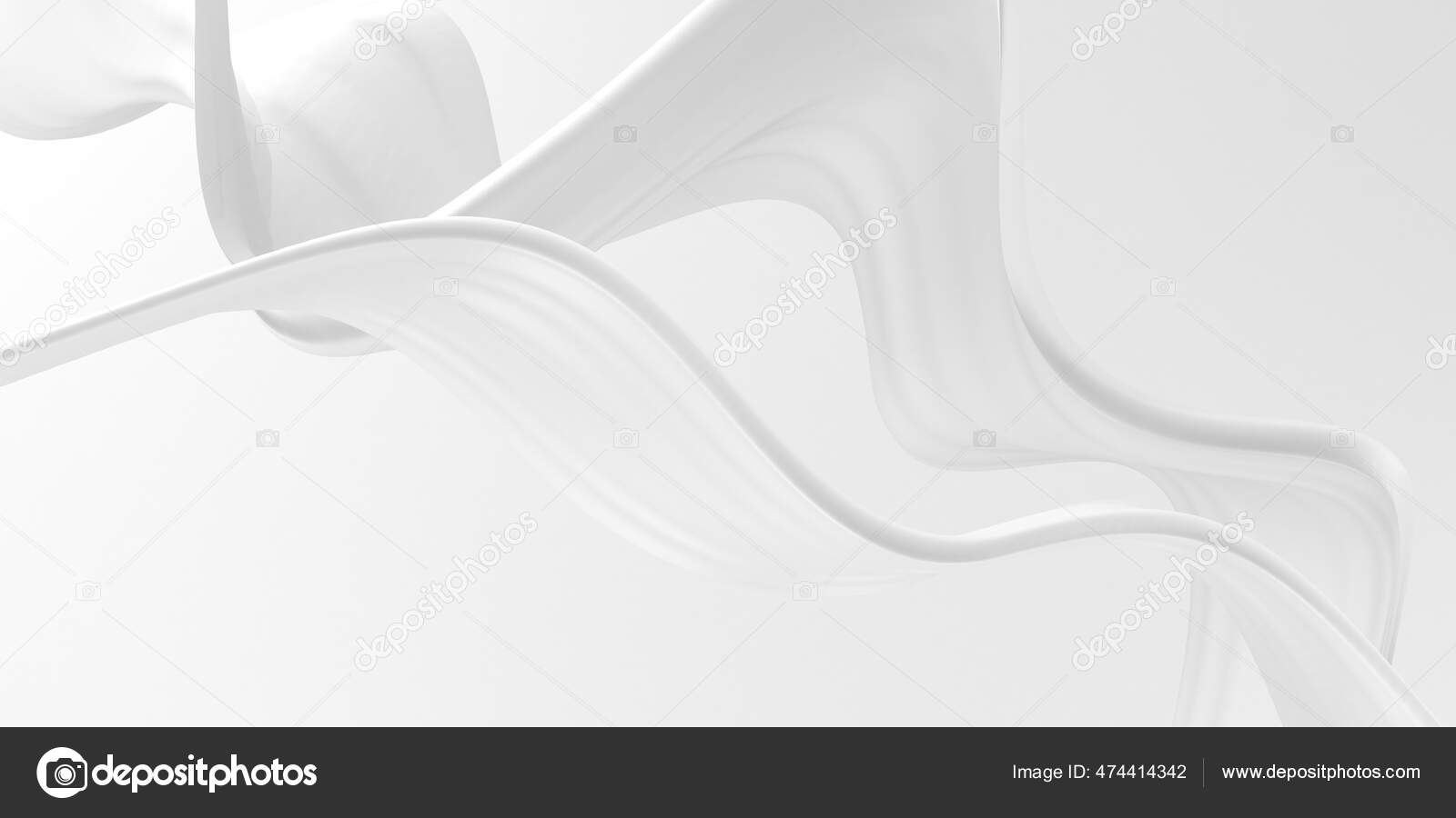 White Abstract Liquid Wavy Background Render Illustration — Stock Photo ...
