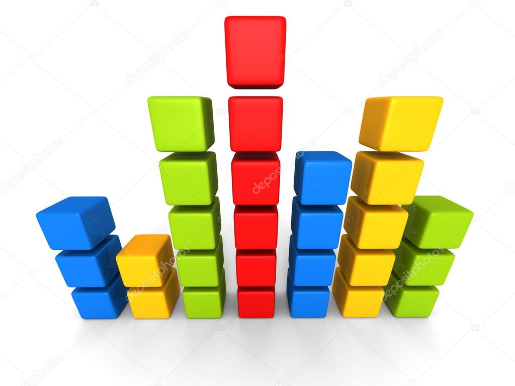 Colorful block bar chart diagram Stock Photo by ©VERSUSstudio 54842063