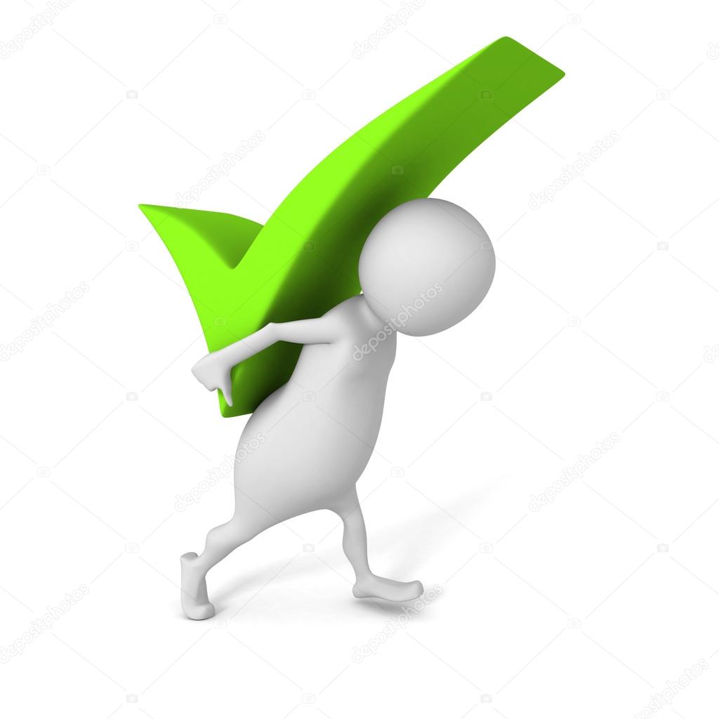 3D-s a fehér ember hordoz nagy zöld pipa jel — Stock Fotó ...