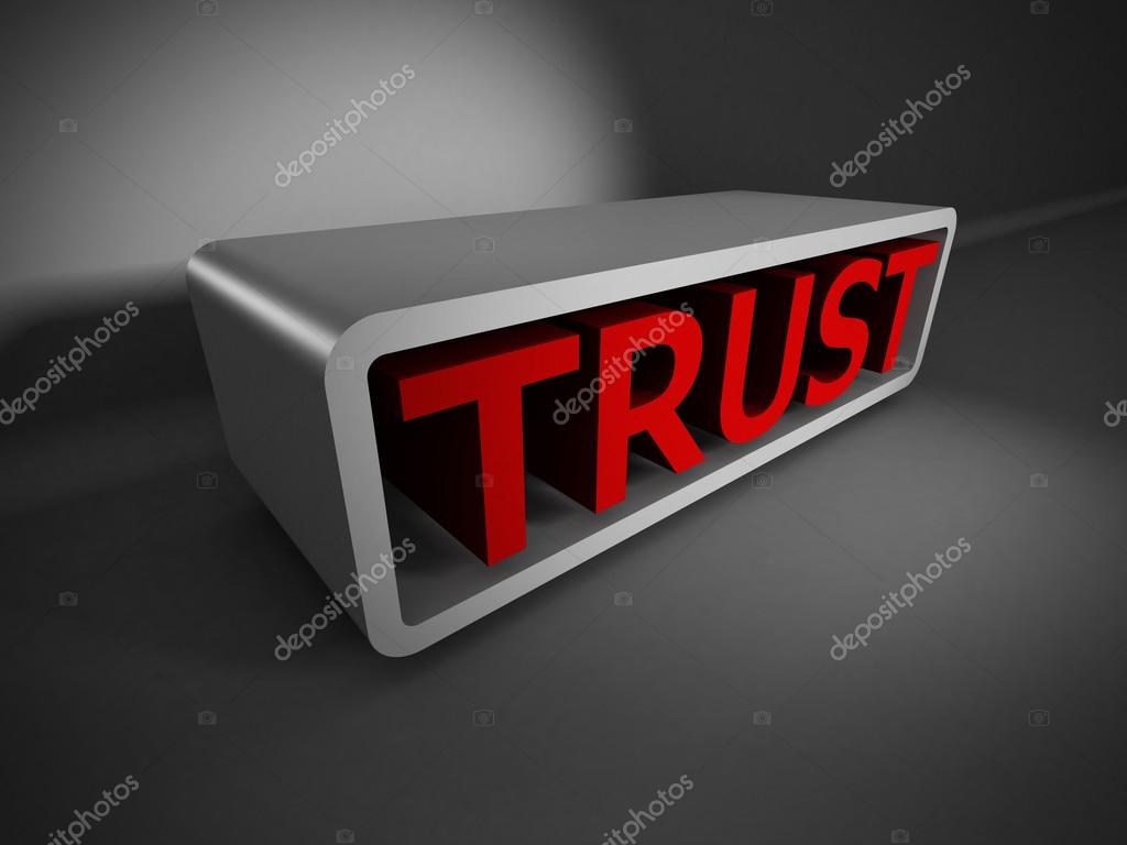 Red TRUST word — Stock Photo © VERSUSstudio #64989625