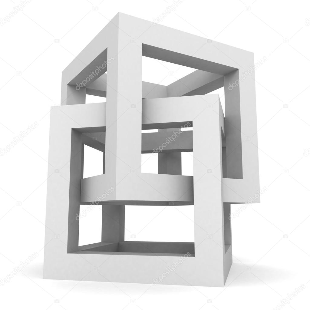 Abstract White Cube Structure Object — Stock Photo © VERSUSstudio #70321665