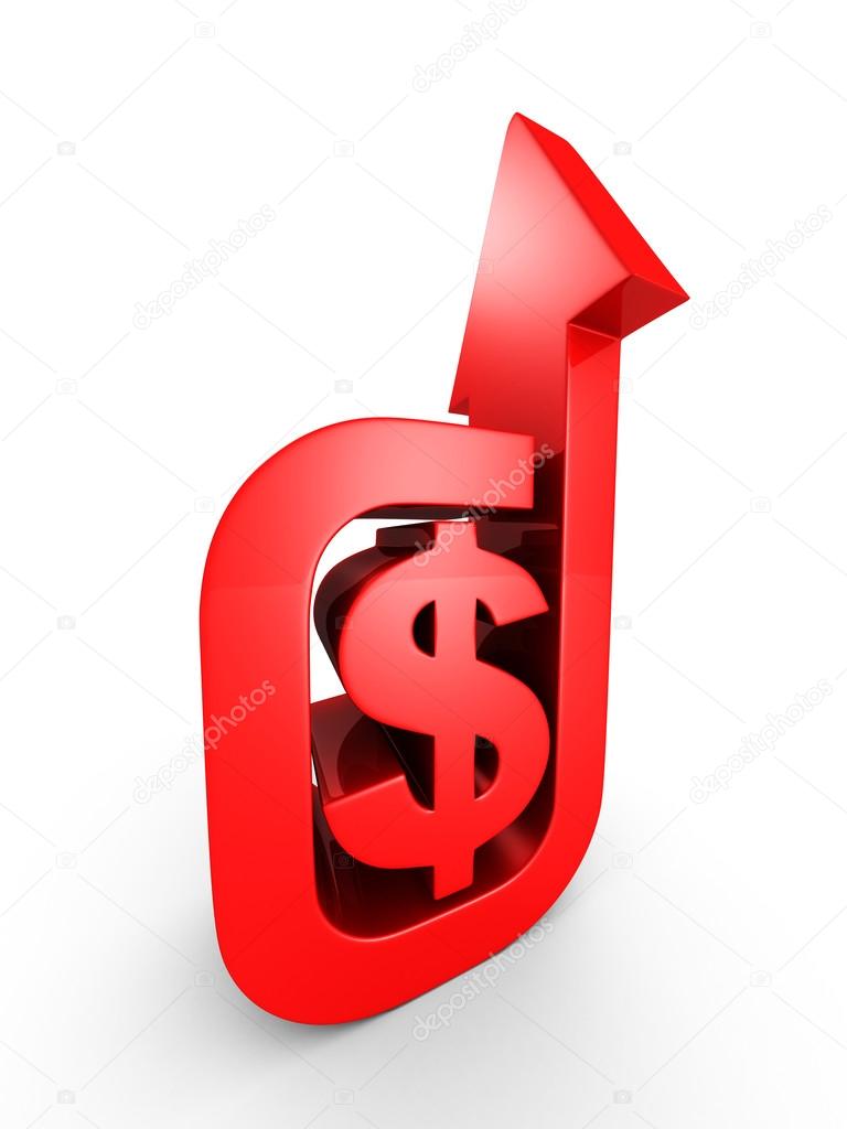 Red Rising Up Arrow With Dollar Symbol Stock Photo by ©VERSUSstudio ...