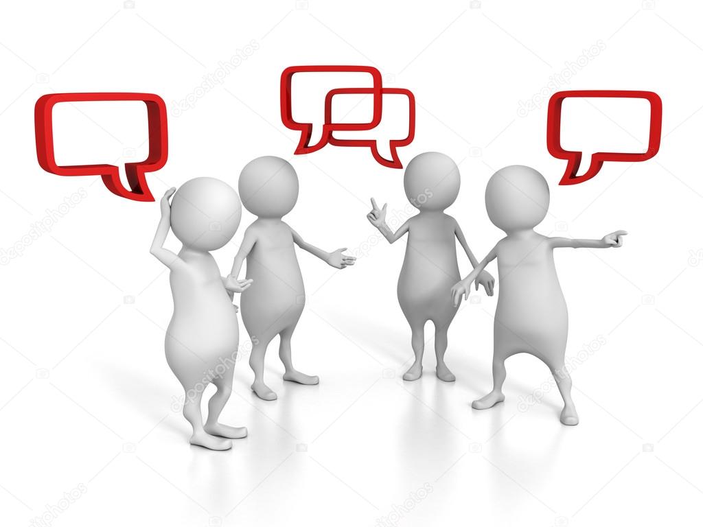 3d People Talking With Speech Bubbles — Stock Photo © VERSUSstudio ...