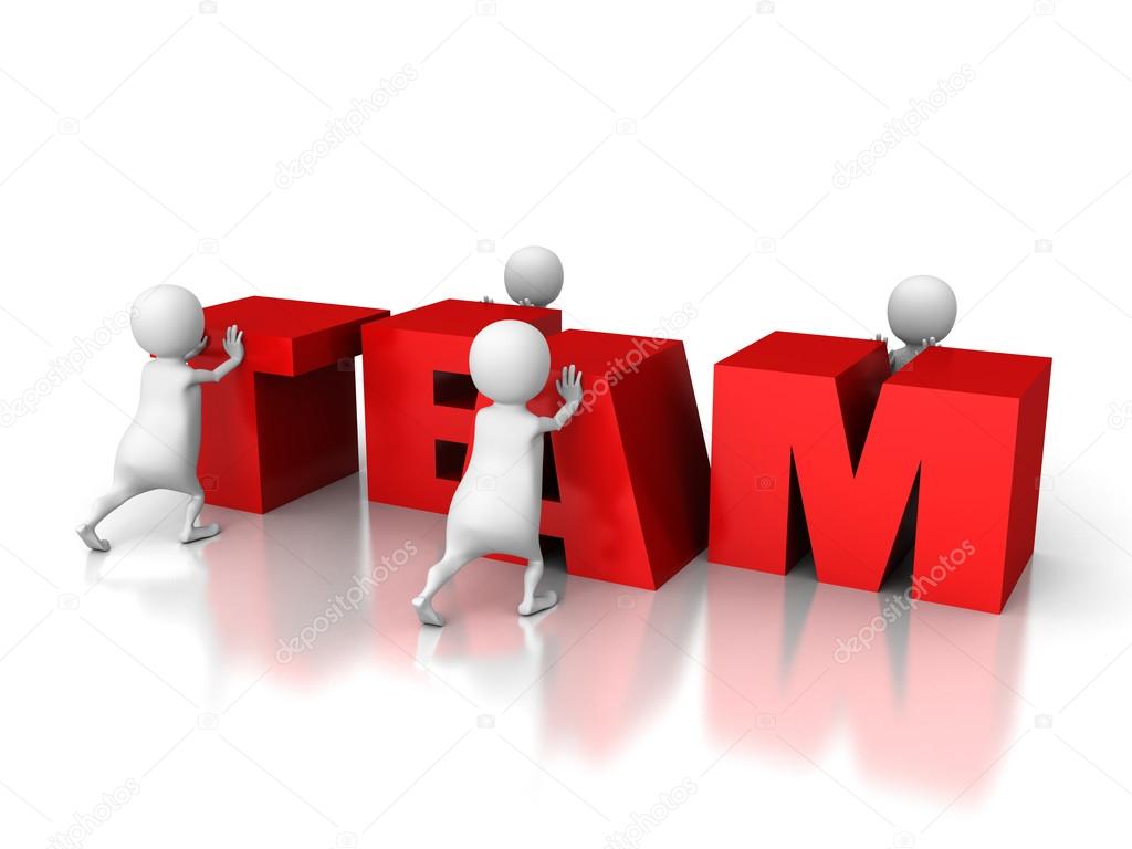 Teamwork Concept With 3d People Group Stock Photo by ©VERSUSstudio 75552937