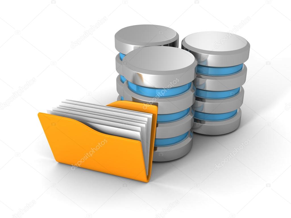 Computer Database With Office Folder — Stock Photo © VERSUSstudio #78228576
