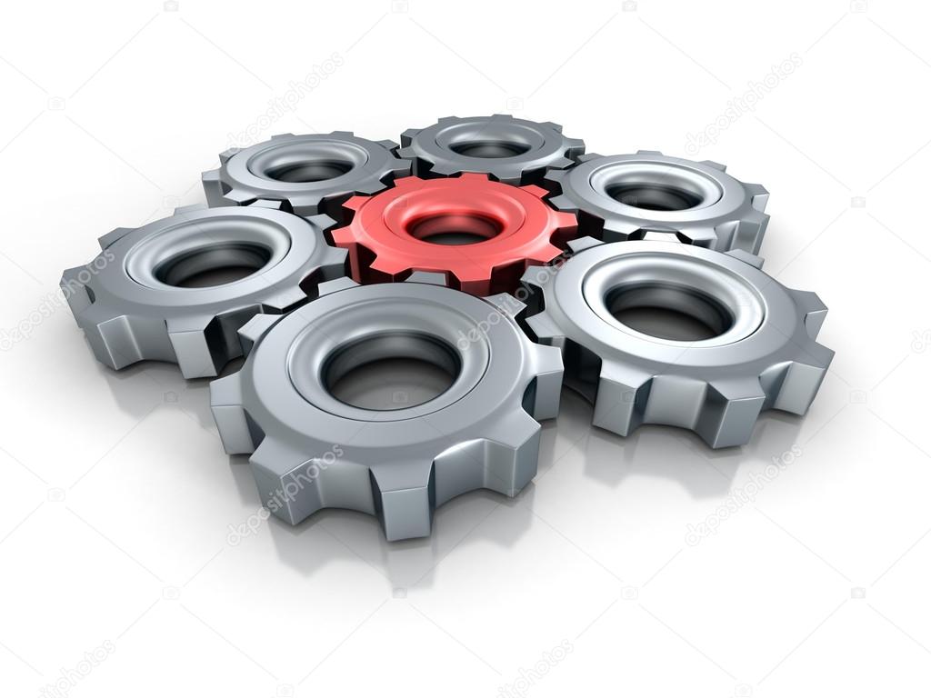 Connected Working Cogwheel Gears Stock Photo by ©VERSUSstudio 92445606