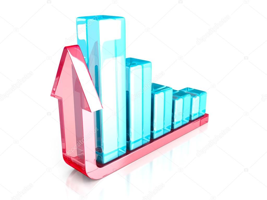 Arrow and bar chart graph Stock Photo by ©VERSUSstudio 93151760