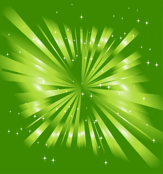 Abstract green and yellow background with rays — Stock Vector ...