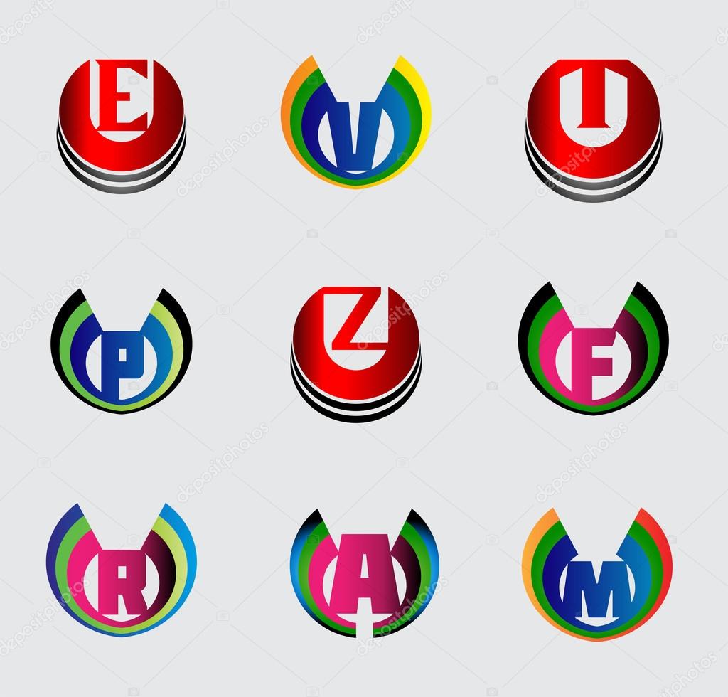 Conjunto de símbolos y letras del alfabeto completo, tales como el ...