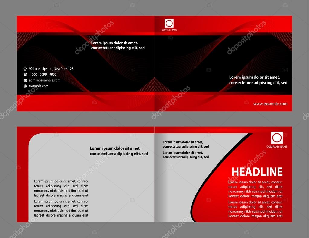 Red vector brochure booklet cover design templates collection Stock ...