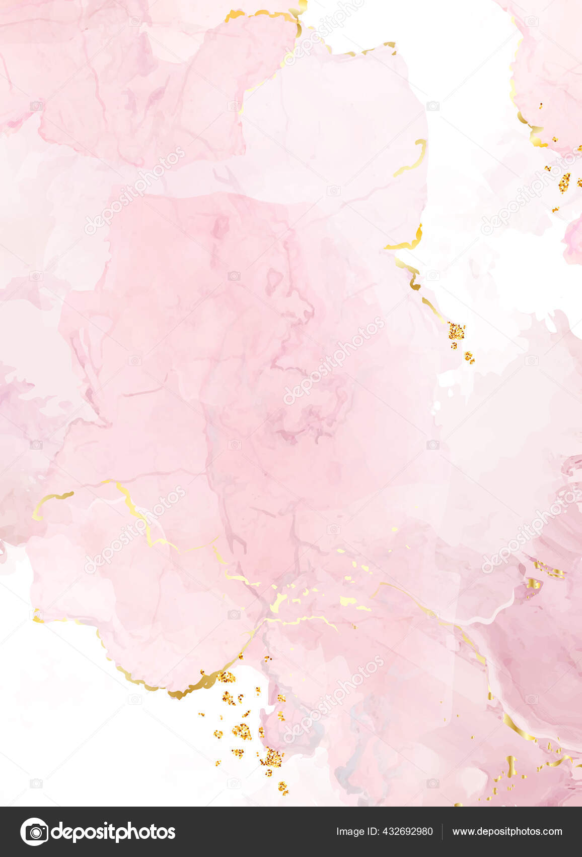 Blush pink watercolor fluid painting vector design card. Stock ...