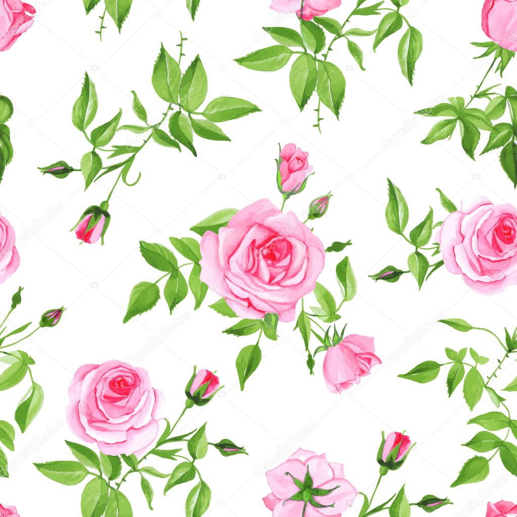 Vintage pink roses seamless vector print — Stock Vector © lavendertime ...