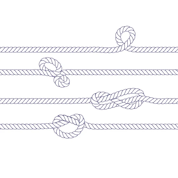Nautical blue knots on white background, vector — Stock Vector ...