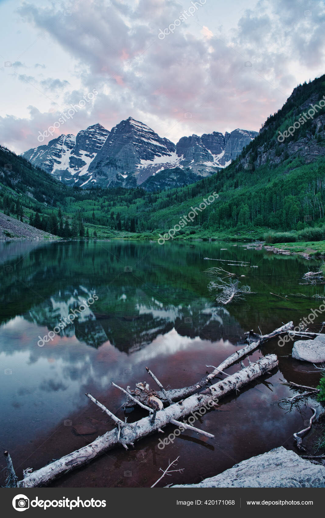 Maroon Bells Aspen Colorado Sunset Beautiful Maroon Colors Pink Clouds ...