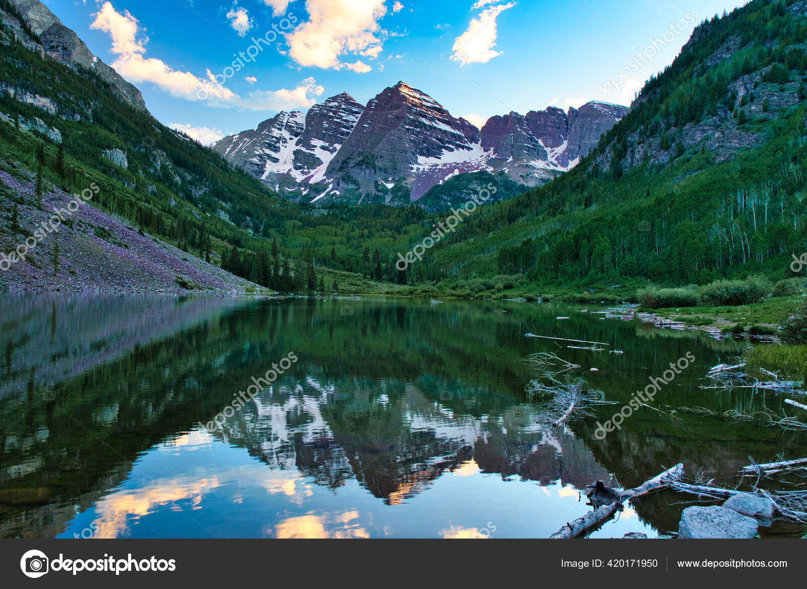 Maroon Bells Aspen Colorado Sunset Beautiful Maroon Colors Pink Clouds ...