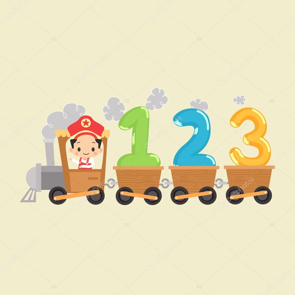 Kid Train with 123 Stock Vector by ©chadvivas 86409240