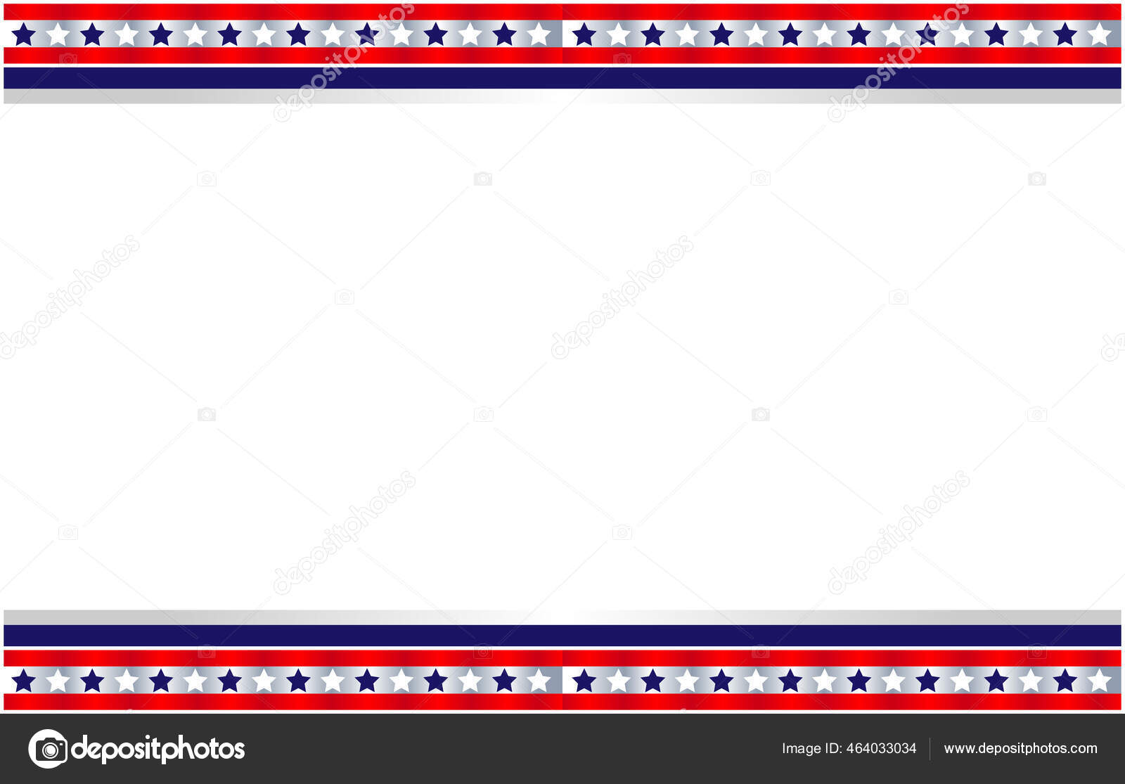 American Decorative Abstract Flag Symbols Frame Banner Border Empty ...