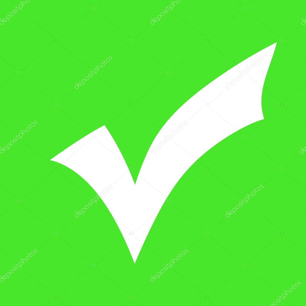 White tick on a green background. ⬇ Stock Photo, Image by © skef1964 ...