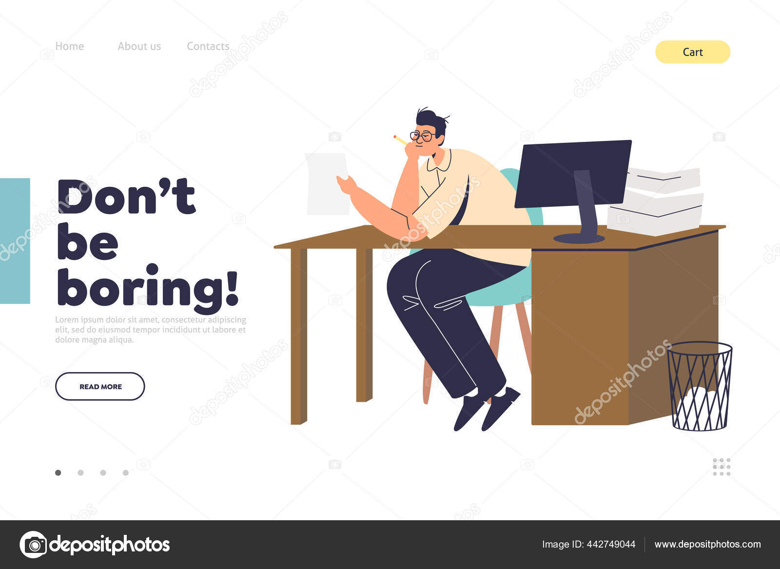 Bored At Work Cartoon