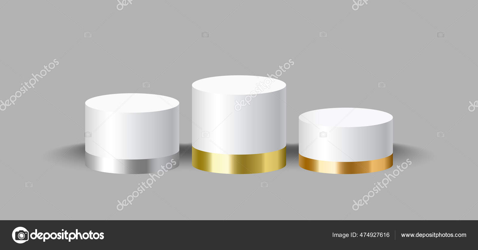 Platforms for golden silver and bronze winners ceremony. Stages to ...