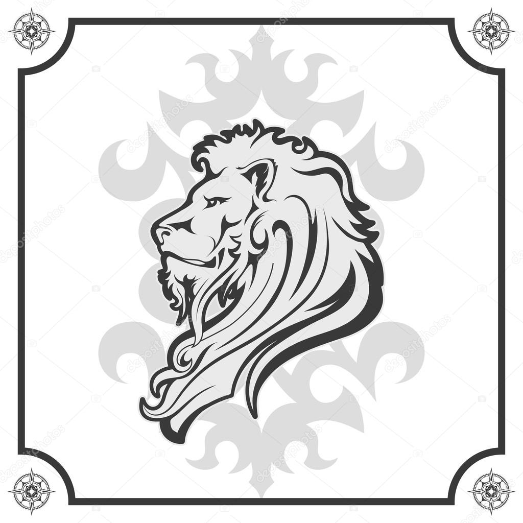 Heraldic Lion Head Lion Traceable Heraldic Art