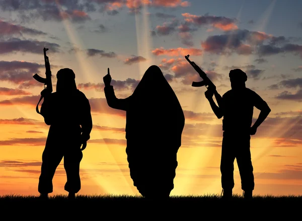 Silhouette of two terrorists — Stock Photo © Prazisss #93662274