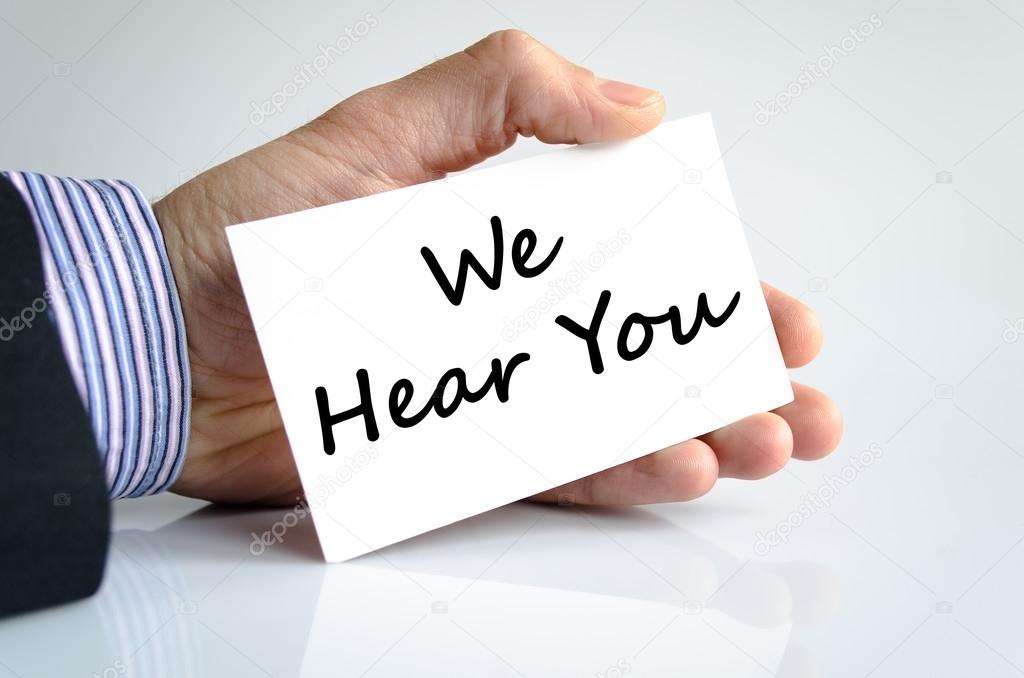 We hear you text concept Stock Photo by ©Petenceto 102568672