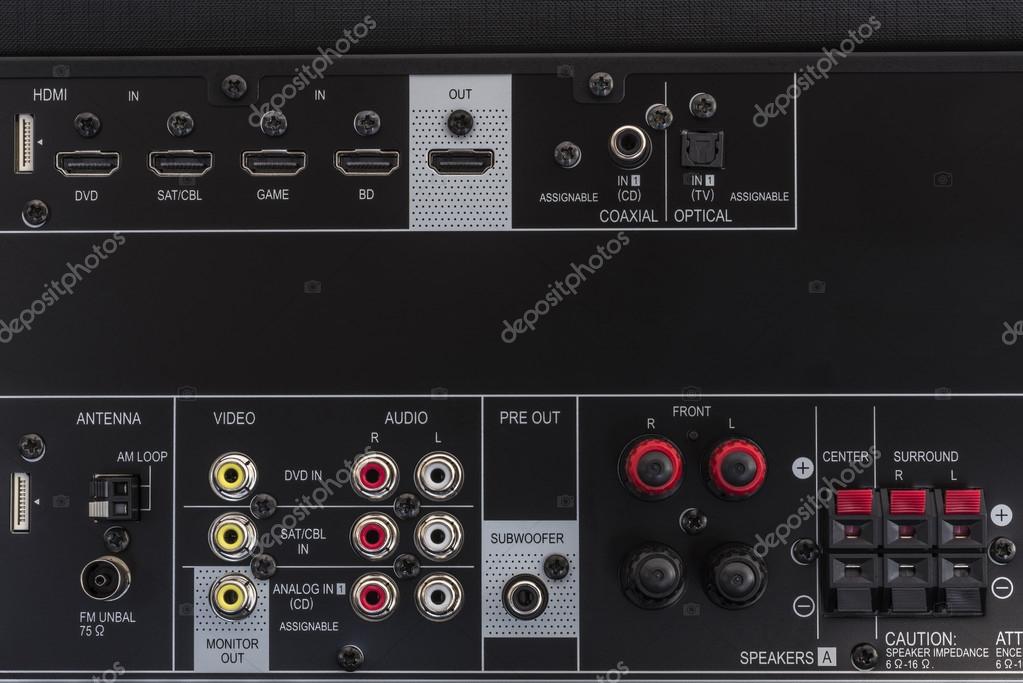 AV amplifier back side — Stock Photo © J2R #60359501
