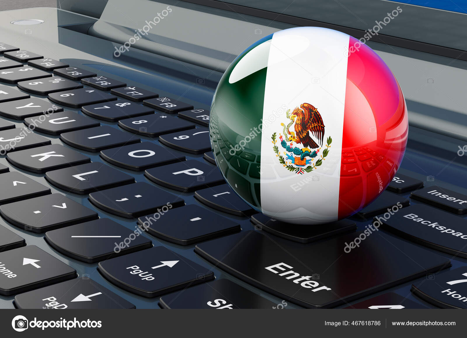 Mexican Flag Laptop Keyboard Online Business Education Shopping Mexico ...
