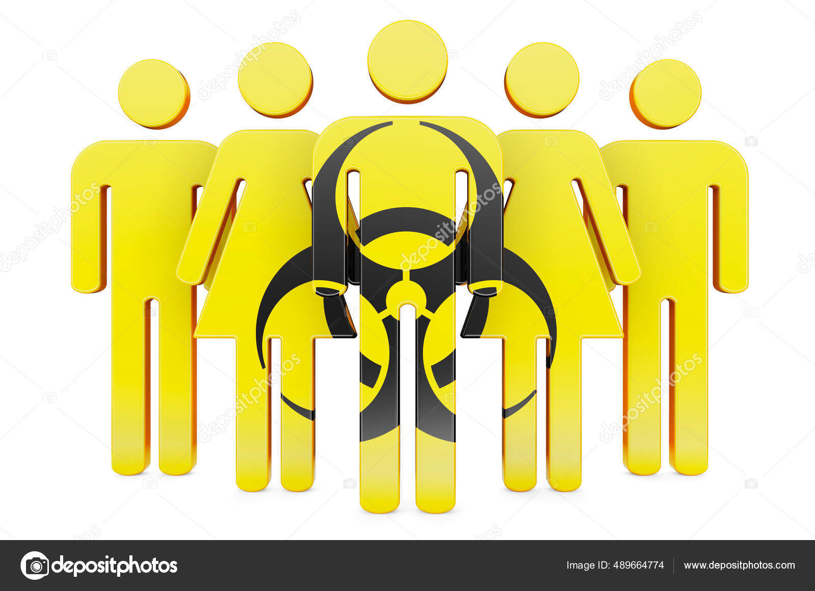 Stick Figures Bio Hazard Sign Rendering Isolated White Background Stock ...