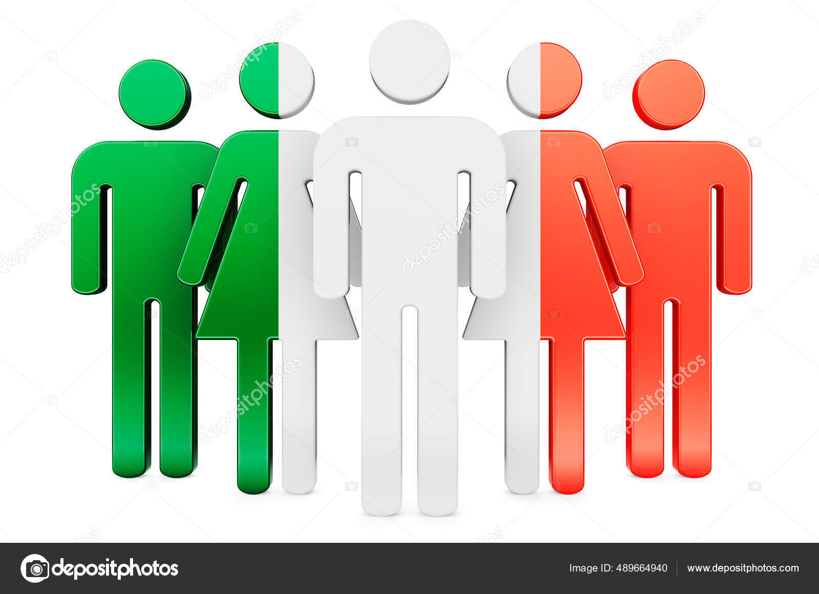 Stick Figures Irish Flag Social Community Citizens Ireland Rendering ...