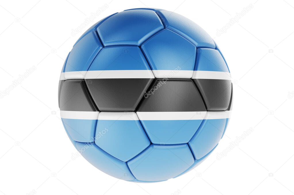 Pelota de f tbol o pelota de f tbol con bandera de Botswanian, representaci n 3D aislada sobre ...