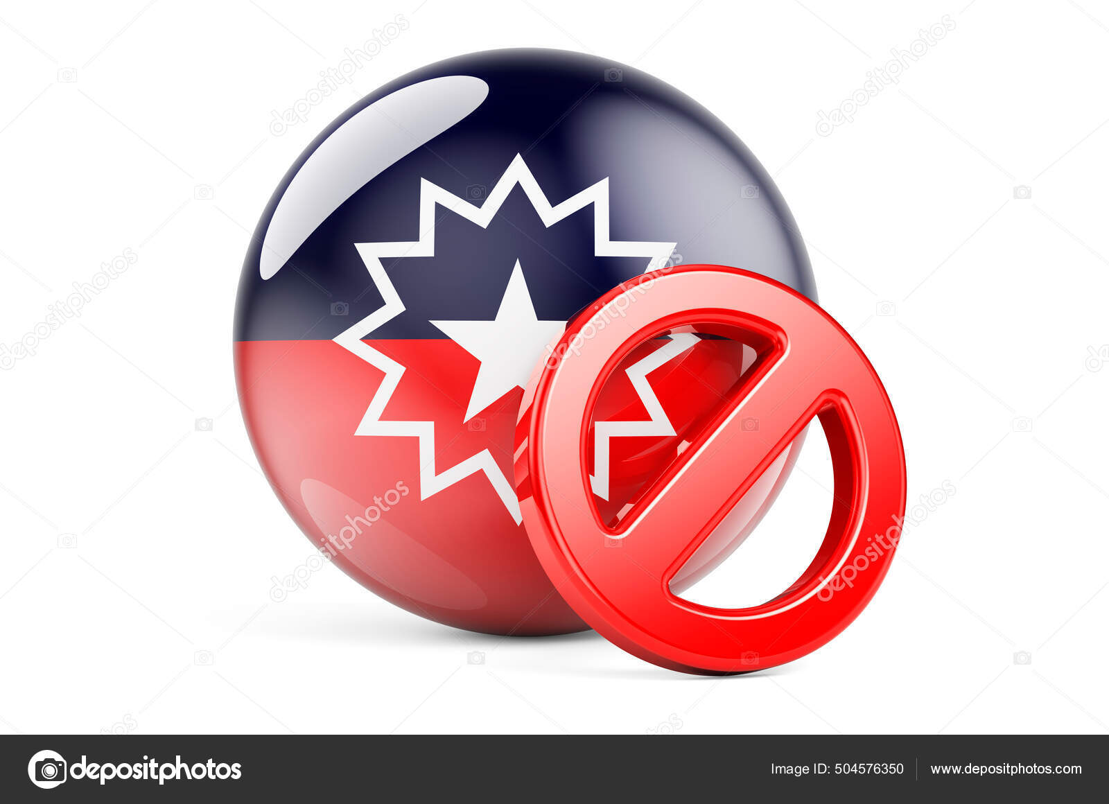 Forbidden Sign Juneteenth Emancipation Flag Rendering Isolated White ...