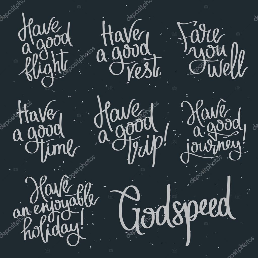 Set quotes about wishing Godspeed. Stock Vector Image by ©chekat #108363250