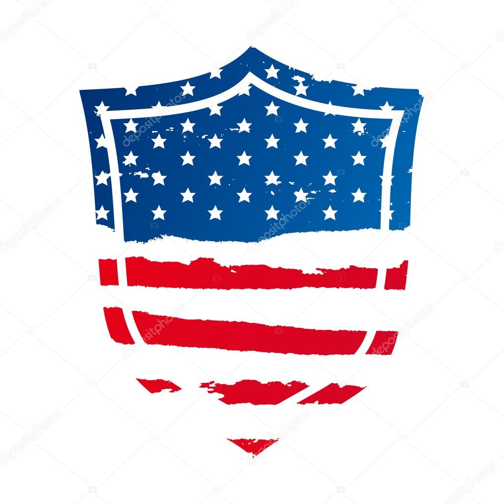 American Flag Shield Vector