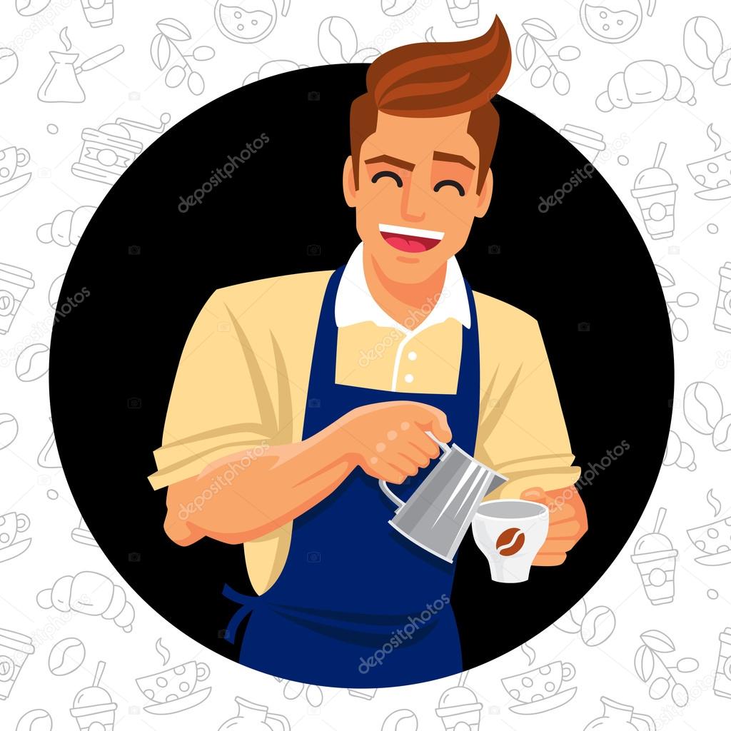 Cute and funny barista Stock Vector Image by ©chekat #89931148