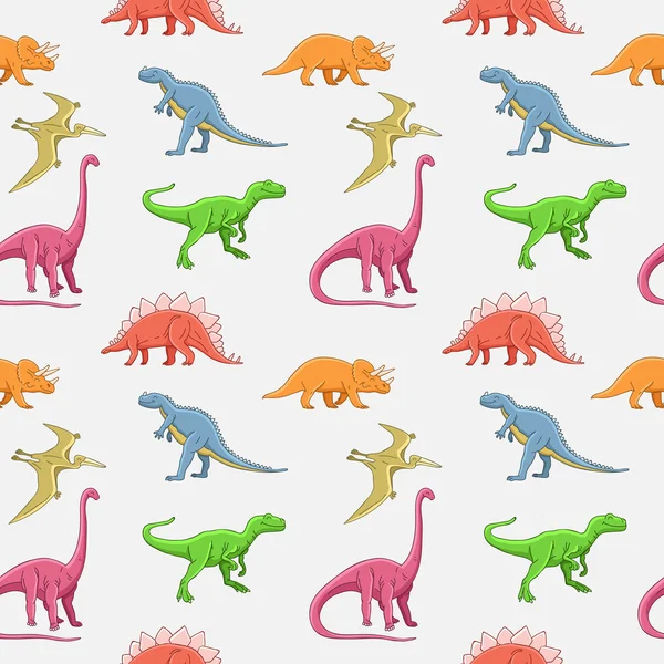 Dinosaurs Wallpaper Vector Illustration Cartoon Seamless Pattern Stock ...