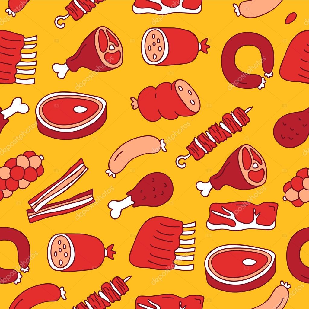 Seamless vector pattern of meat icon ⬇ Vector Image by © chekat ...