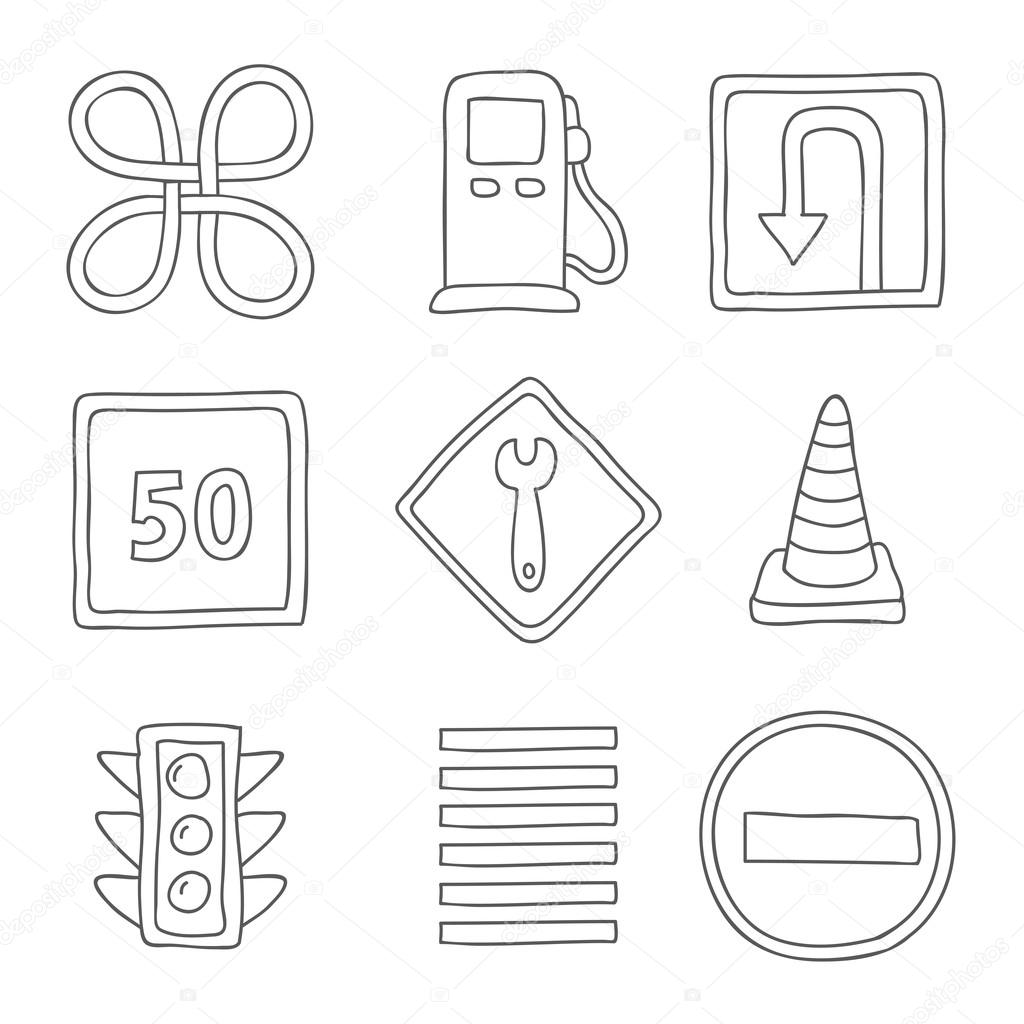 Se ales de tr fico. Iconos vectoriales 2024