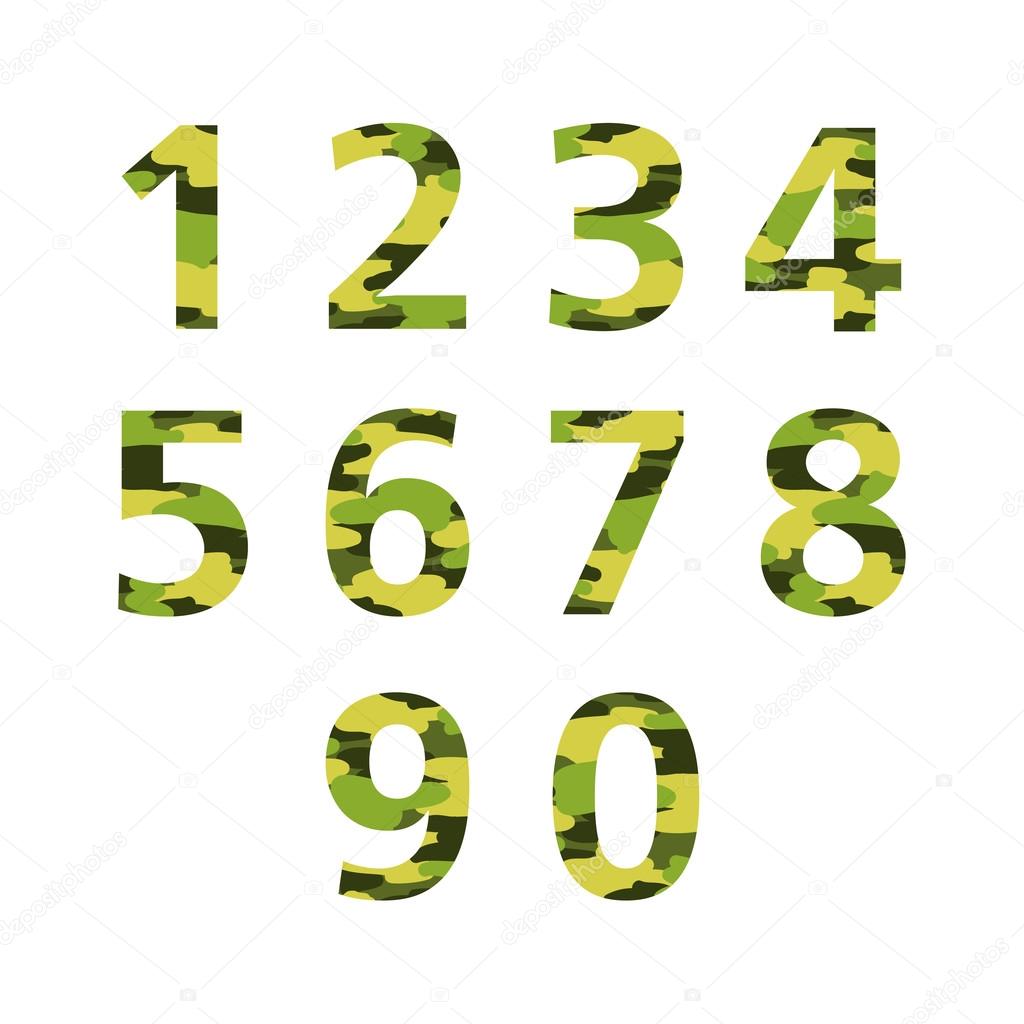Set of numbers camouflage coloring Stock Vector Image by ©chekat #95676124