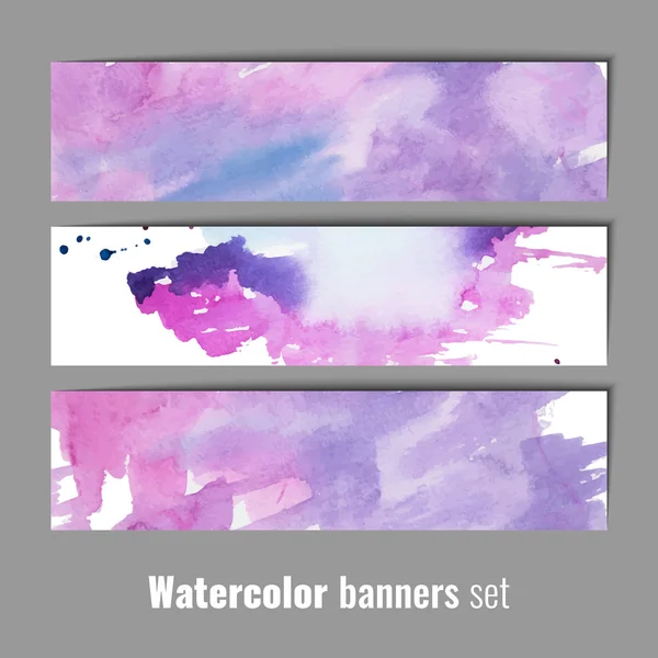 Watercolor banners set with hand drawn background Stock Vector Image by ...