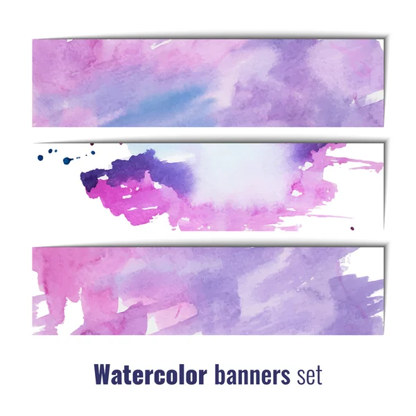 Watercolor banners set with hand drawn background Stock Vector Image by ...