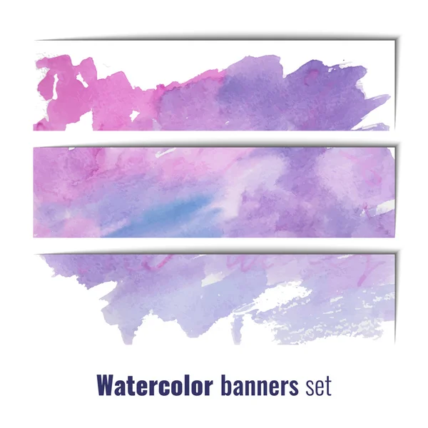 Watercolor banners set with hand drawn background Stock Vector Image by ...