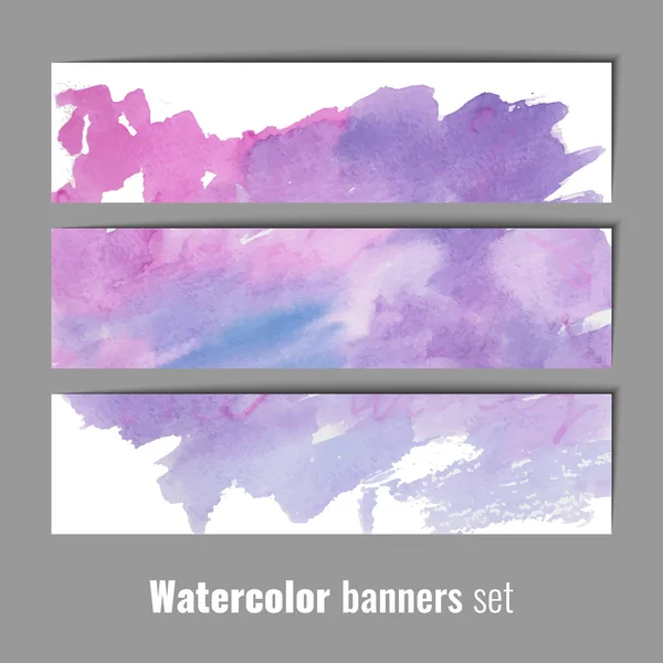 Watercolor banners set with hand drawn background Stock Vector Image by ...