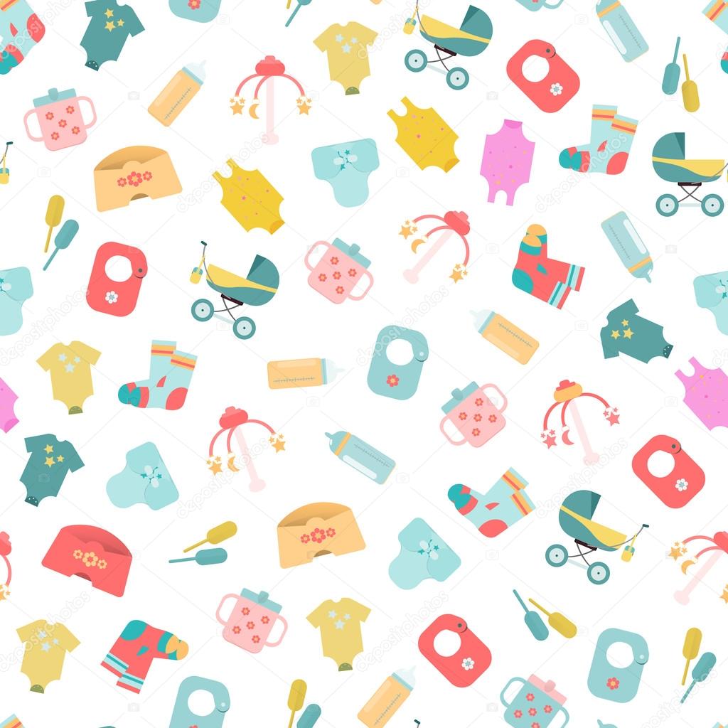 Patrón de iconos de productos para bebés 2023