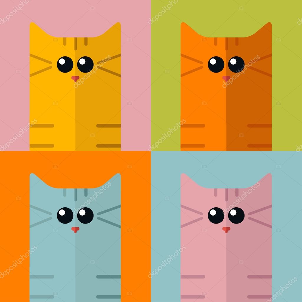 Vector pop art stylization colorful cats Stock Vector Image by ©mara ...