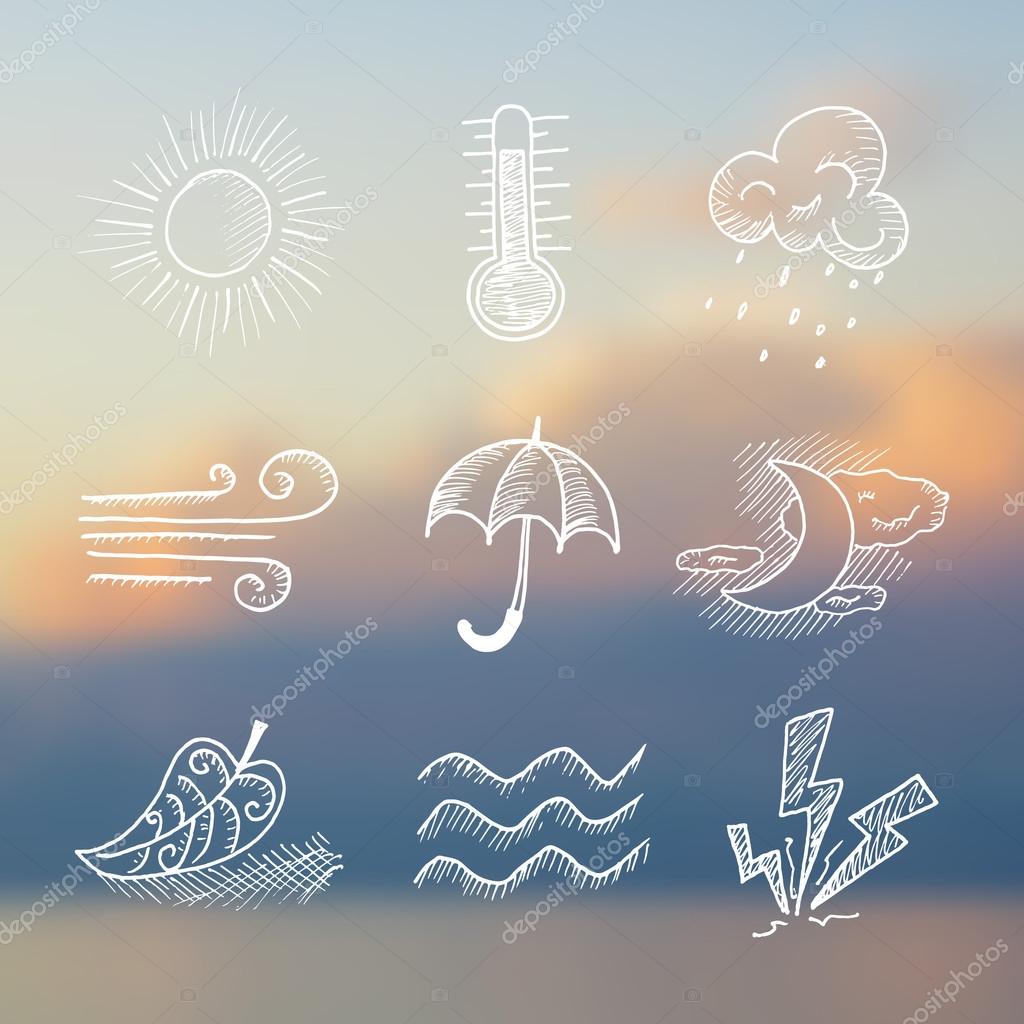 Hand draw weather icon set Stock Vector Image by ©mara_lingstad #63591963