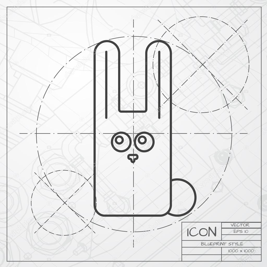 Rabbit on blueprint background Stock Vector Image by ©mara_lingstad ...